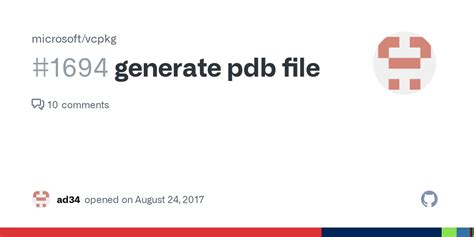 generate pdb file · issue 1694 · microsoft vcpkg · github
