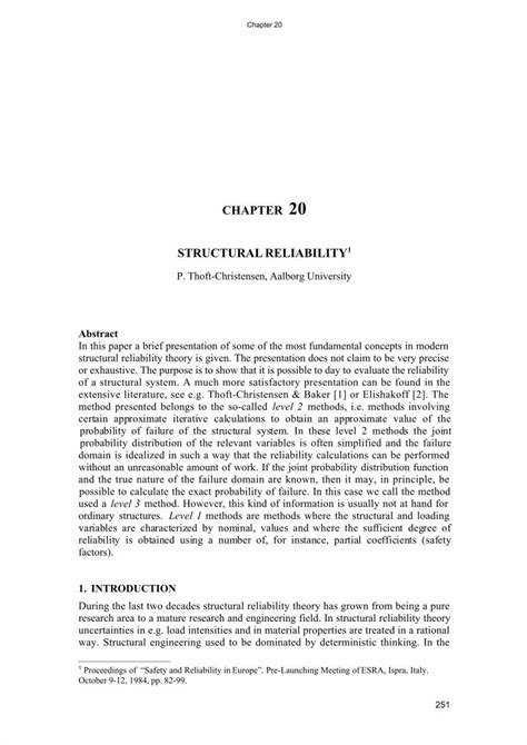 Pdf Chapter 20 Structural Reliability Theory Dokumentips