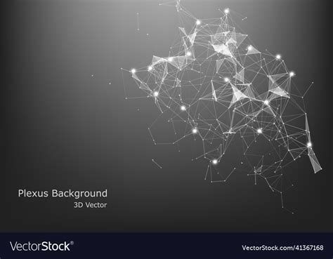 Abstract Particles And Lines Plexus Effect Vector Image