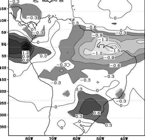 Djf Rainfall Eof Pattern Of The Enso Mode From Zhou And Lau 2001