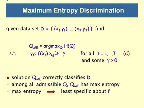 Ppt Maximum Entropy Discrimination Powerpoint Presentation Free Download Id3916109