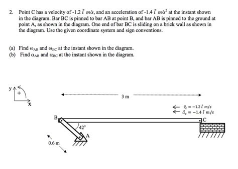 Solved Point C Has A Velocity Of I M S And An Chegg