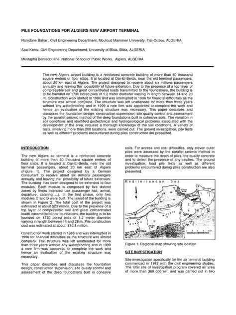 Pile Foundations For Algiers New Airport Terminal Pdf Deep Foundation Geotechnical Engineering