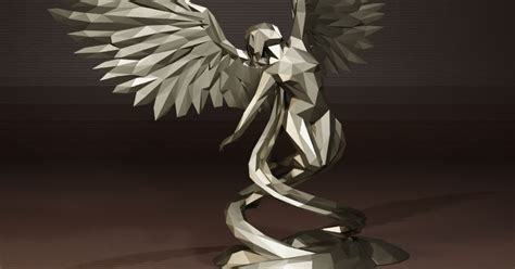Low Poly Angel With Huge Wings By Maker81 Download Free Stl Model