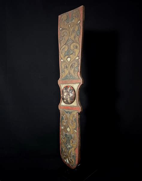 Lot A Polychrome Ceremonial Shield With Islamic Iconography Mindanao