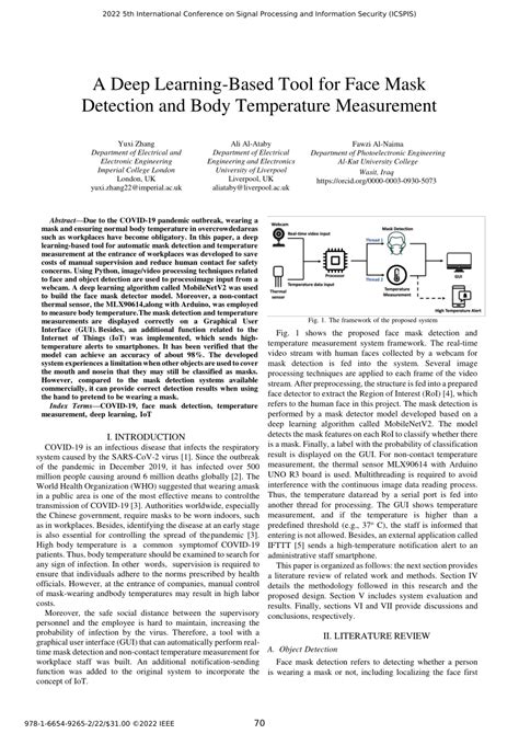 Pdf A Deep Learning Based Tool For Face Mask Detection And Body Temperature Measurement