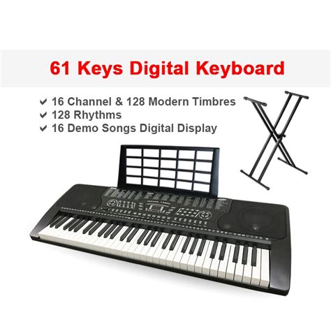 TECHNO T 9600ig2 61 Keys Digital Portable Keyboard Piano Murah Music Instrument Keyboards