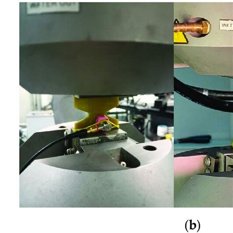 Instron 8802 Test System A And A Specimen With An Acoustic Emission Download Scientific