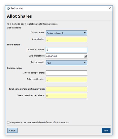 How To Allot Shares In Taxcalc Knowledge Base Taxcalc