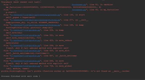 Python Getting A Pickle Error When Trying To Run Processes Stack