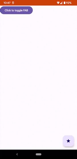 Android Jetpack Compose Cant Animate Fab Visible In M3 Scaffold Stack Overflow