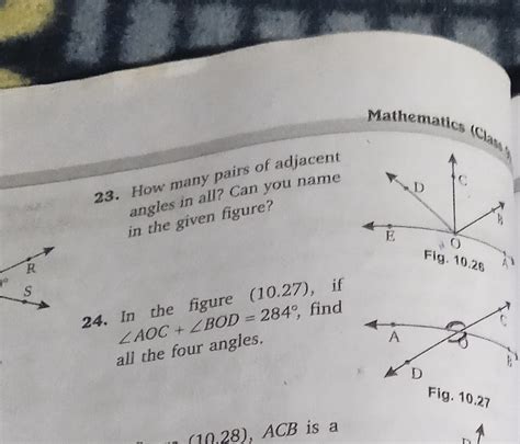 23 How Many Pairs Of Adjacent Angles In All Can You Name In The Given F