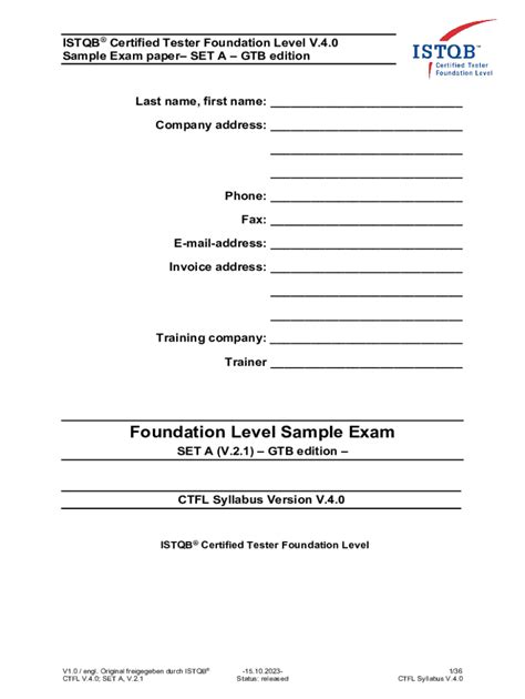 Fillable Online Istqb Testing Certification Sample Question Papers With Fax Email Print