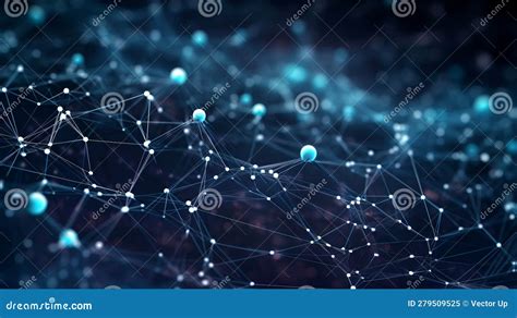 3d Network Connections With Plexus Design Generative Ai Stock