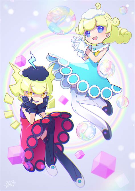 Marle Puyopuyo Puyopuyo Puyopuyo Tetris 2 Highres 2girls Ahoge