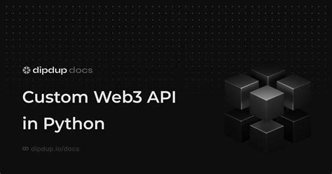 dipdup framework · custom web3 api in python