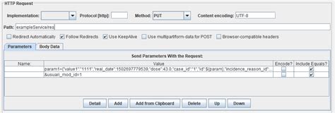 Jmeter 29 Sampler For Put Not Passing Parameters Stack Overflow