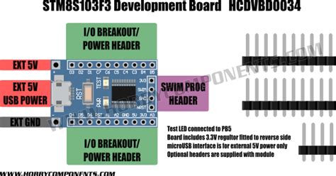stm8s103f3 development board hcdvbd0034