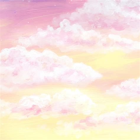 손으로 그린 수채화 파스텔 하늘 배경 무료 벡터