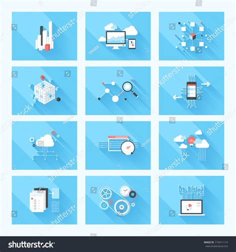 Vector Illustration Concept Seo Optimization Data Stock Vector Royalty Free 173411114