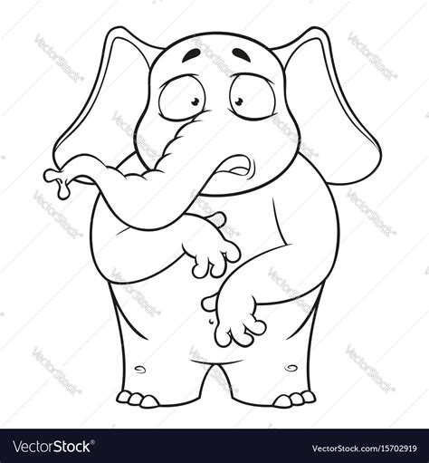 Elephant Character Surprised He Royalty Free Vector Image