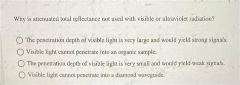 Solved Signal In Attenuated Total Reflectance Is Related To