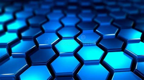 Blue Hexagon Technology Abstract Background Generative Ai Stock Illustration Illustration Of