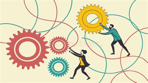 People With Gears Working Together Abstract Concept Vector Design Generative Ai Stock Vector