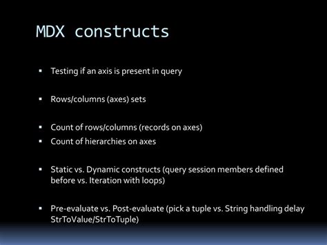 ppt universal calculated measures in mdx queries powerpoint