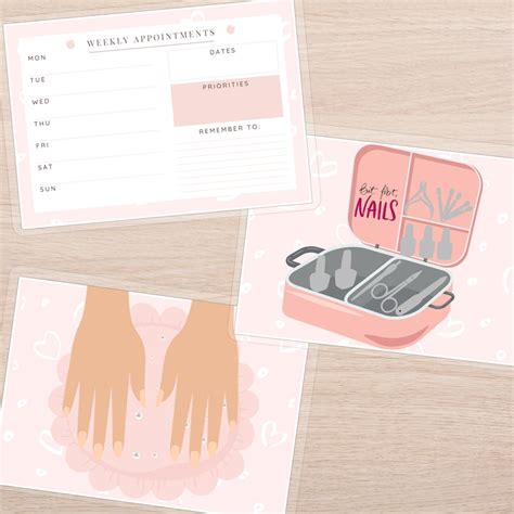 Girls Nail Salon Pretend Play Kit Printable Manicure Activity Pdf