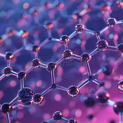 Stylized Glowing Molecular Network In Shades Of Purple And Pink Representing Nanotechnology