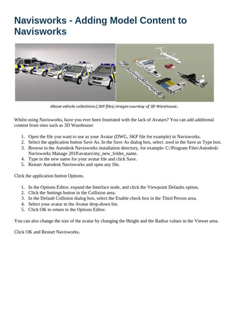 Navisworks Adding Model Content To Navisworks Pdf Computers