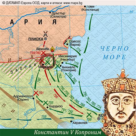 Карти ⚔️ През 756 г в близост до византийската крепост Маркели се състои битка между