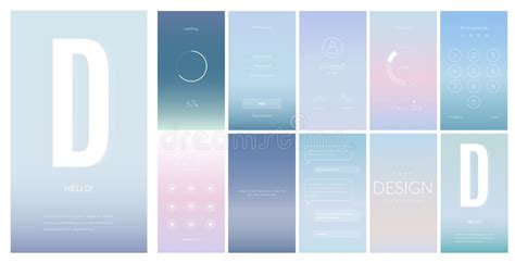 Modern Ui Screen Design For Mobile App With Web Icons Stock Vector Illustration Of Pastel
