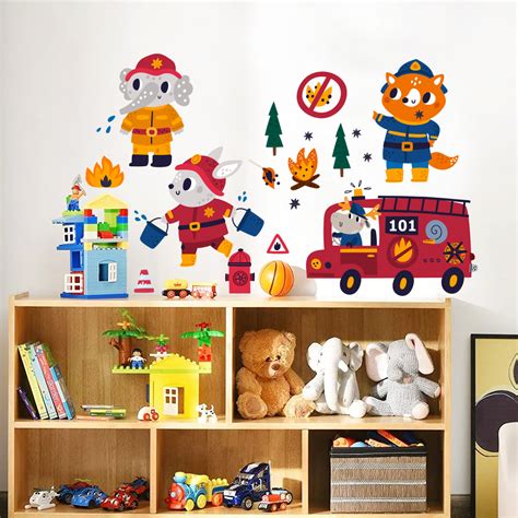 Набір наклейок на стіну Пожежна команда