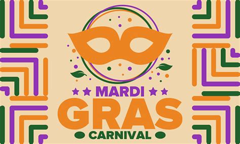 뉴올리언스의 마디 그라 카니발 지방 화요일 전통 휴일 축하 연례 민속 축제 의상 가면 재미있는 파티 카니발 마스크 포스터 카드 배너 및 배경 벡터 Carnival에 대한