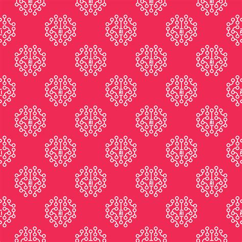 Ai Circuits Brain Vector Artificial Intelligence Concept Red Line Seamless Pattern 23093026