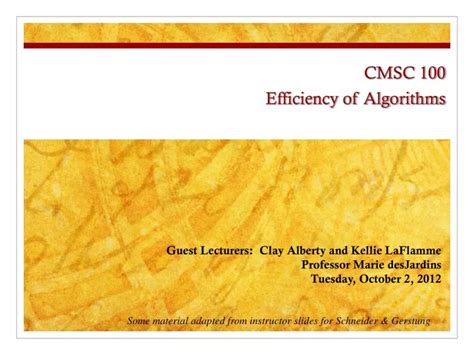 Ppt Cmsc 100 Efficiency Of Algorithms Powerpoint Presentation Free