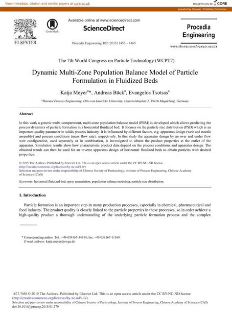 Pdf Dynamic Multi Zone Population Balance Model Of Particle · 2017