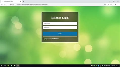 Tutorial Membuat Desain Form Login Sederhana Dengan Html And Css Youtube