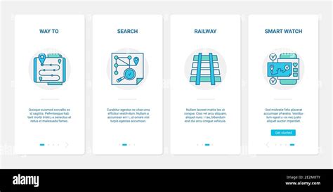 Gps Navigation Service Vector Illustration UX UI Onboarding Mobile App Page Screen Set With