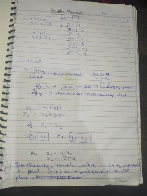 Complex Numbers Notes Part 1 Pdf