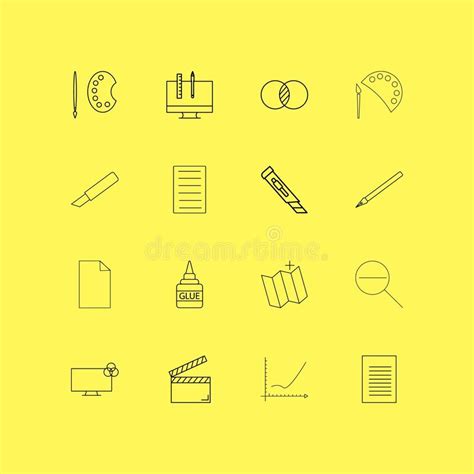 design elements linear icon set stock vector illustration of simple