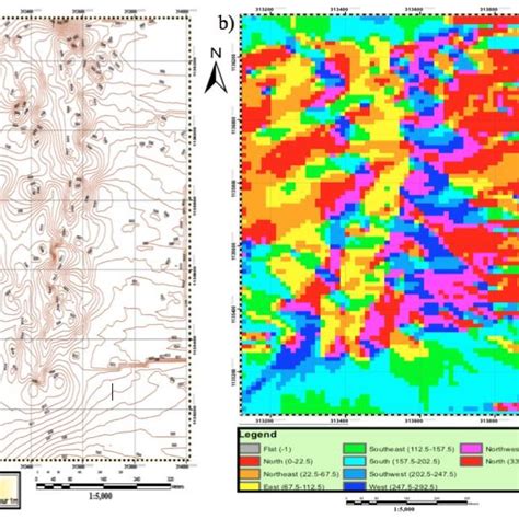 Map Of The Study Area Showing A Contour Map With Contour Interval Of Download Scientific