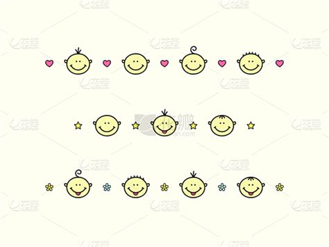 儿童 化学元素周期表 可爱的 人的脸部 草图 绘画插图 卡通 婴儿 幸福