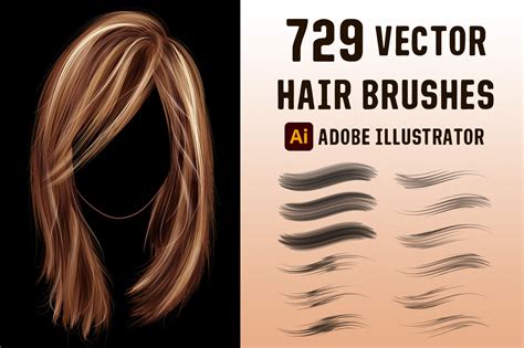 Hair Brushes Adobe Illustrator Vector Brushes Dagubi