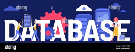 database creative concept vector illustration cartoon flat developer