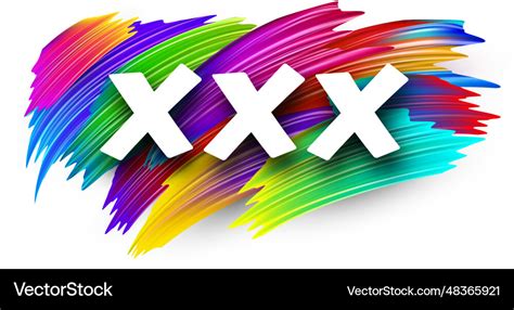 Xxx Paper Word Sign With Colorful Spectrum Paint Vector Image