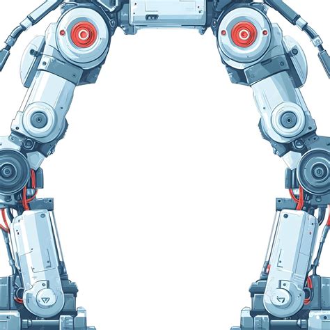 Flat Ai Driven Robotic Arm Frame Concept As A Border Frame With Robotic Arm Elements On The Left