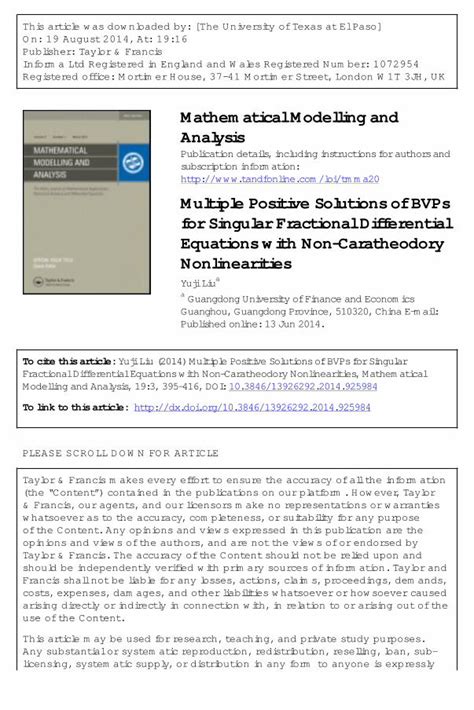 Pdf Multiple Positive Solutions Of Bvps For Singular Fractional